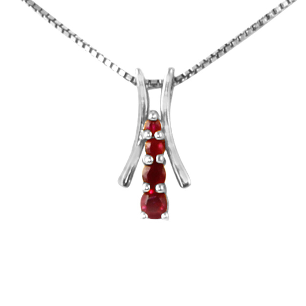 Pandantiv cu lant din aur 18K cu 0,17 ct rubine naturale